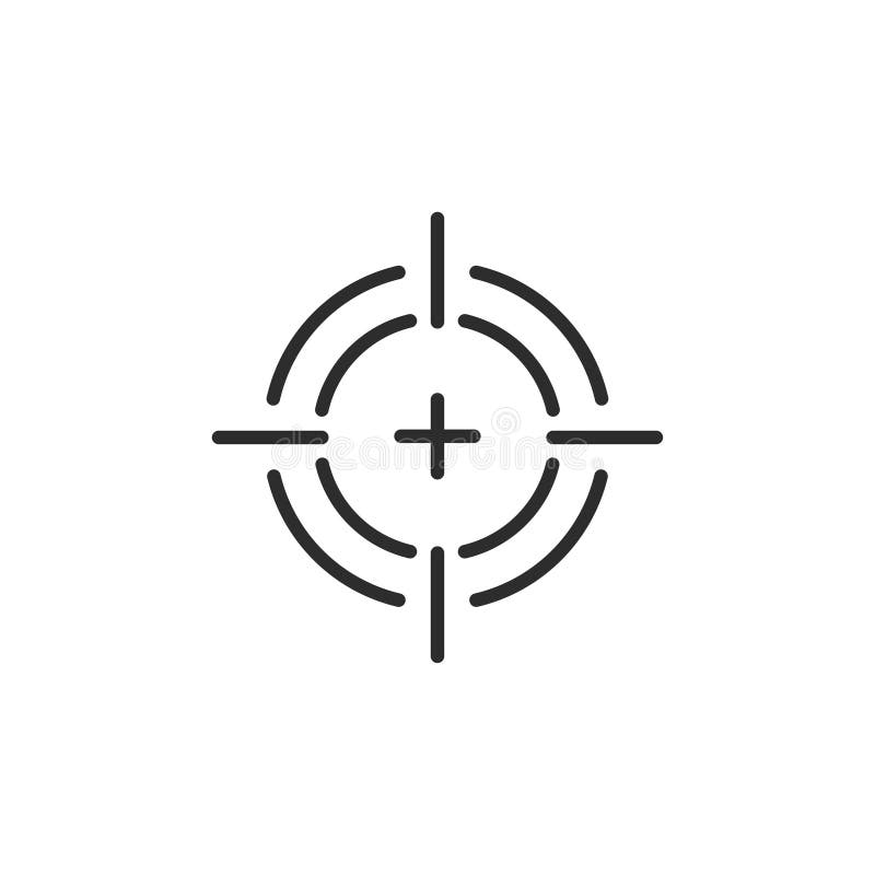 A Simple Line Editable Stroke Icon Depicting a Target Reticle, Ideal ...