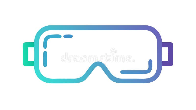 Minimalist Outline Icon of Virtual Reality or Safety Goggles. Vector ...