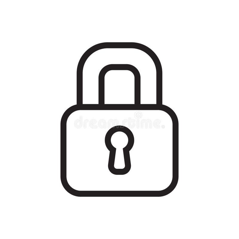 Minimalist Outline Padlock, Secure Access Icon Stock Vector ...