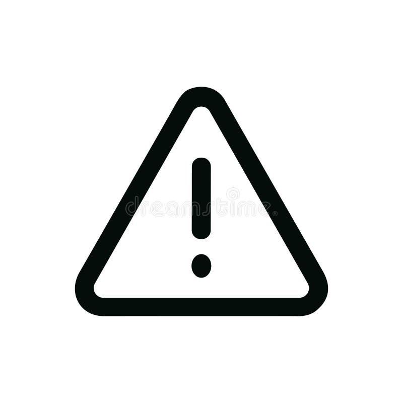 Minimalist Outline Triangle Exclamation Mark Attention Hazard Icon ...