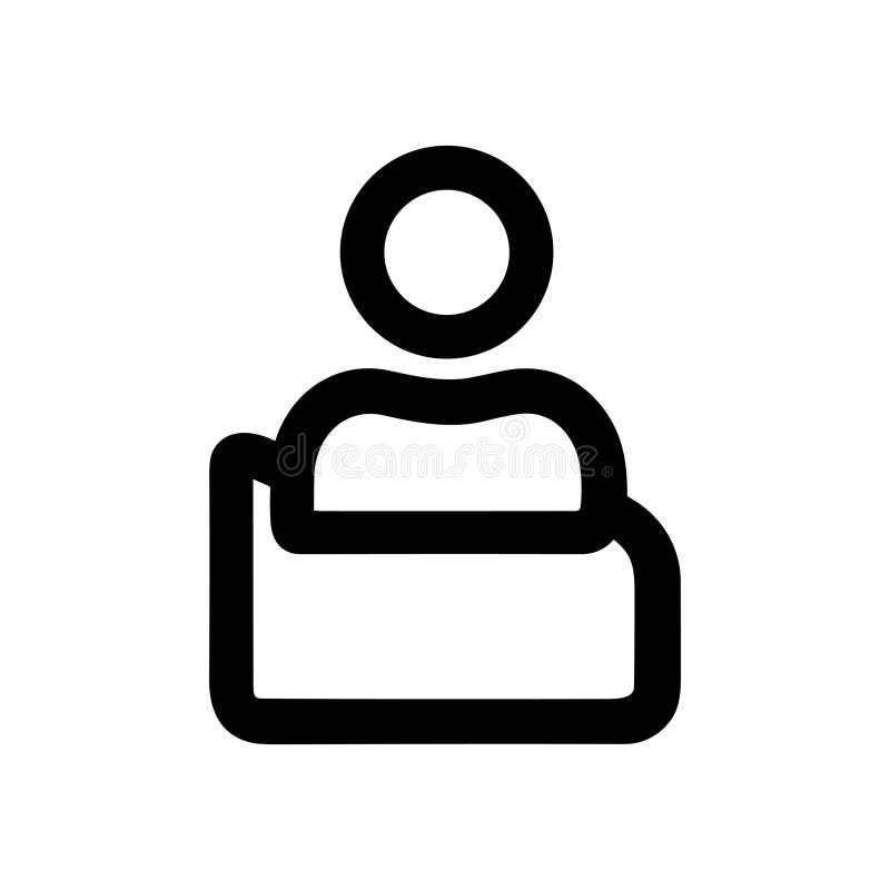 Minimalist Outline User in Folder Account Data Information Icon Stock ...