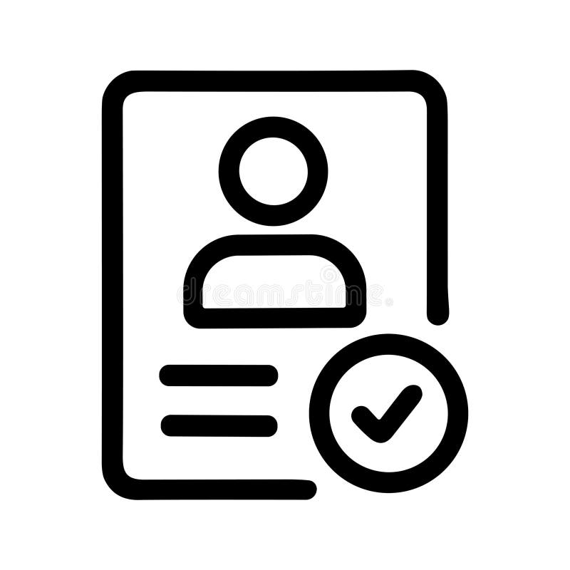 Minimalist Outline User Profile with Checkmark Confirmation Sign Icon ...