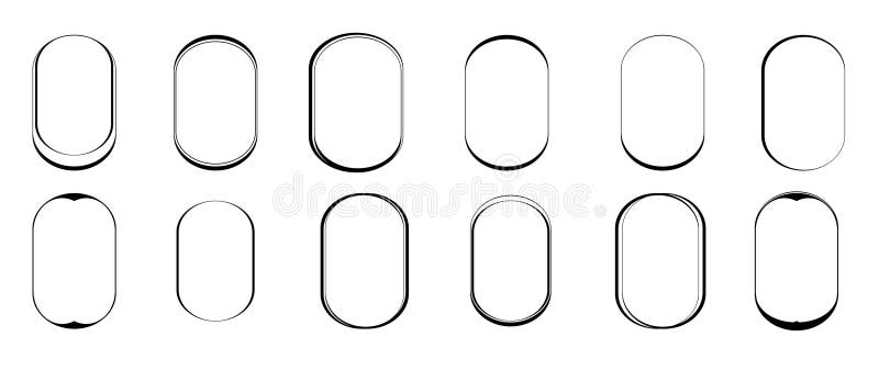 Minimalist Oval Frame Geometric Shape Stock Vector - Illustration of ...