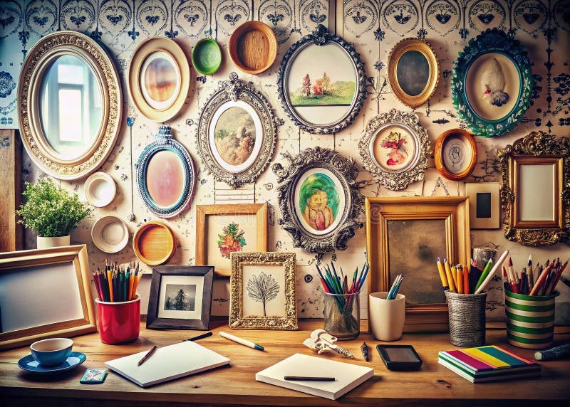 Minimalist Oval Frames a HandDrawn Collection for Graphic Design Art ...