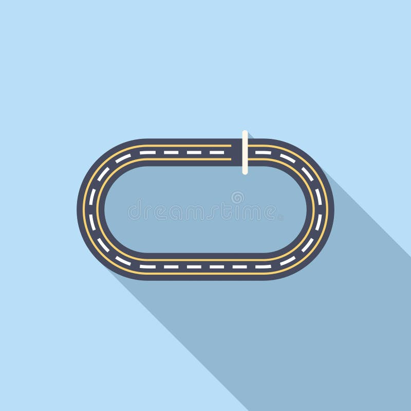 Minimalist Oval Racetrack with Finish Line for Competition Concept ...