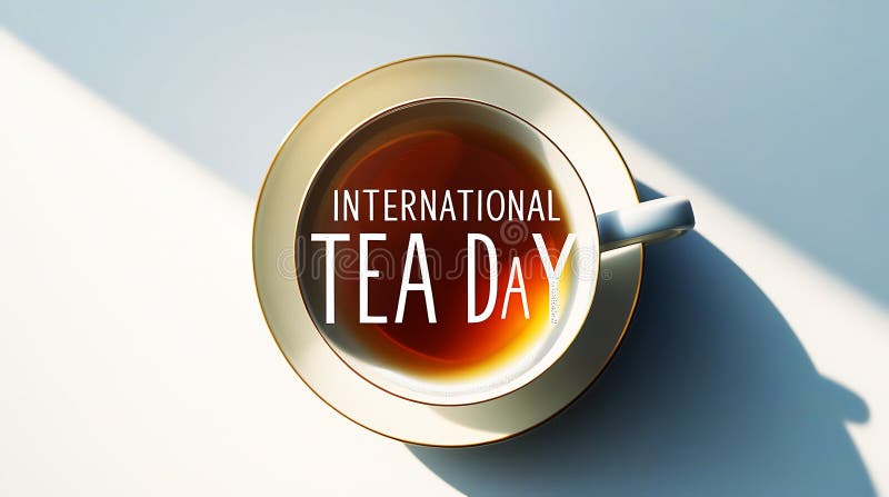 Minimalist Overhead Tea Cup for International Tea Day Bright and Bold ...