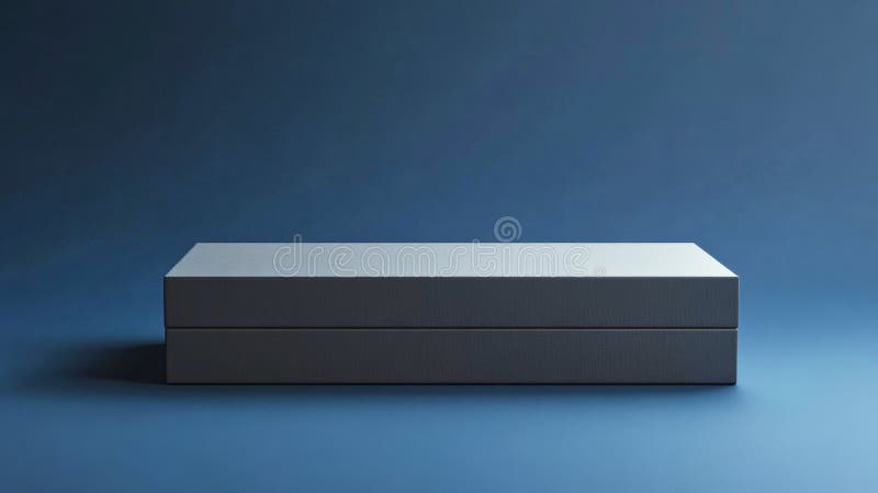 Minimalist Packaging Design in a Grey Rectangular Shape Against a Blue ...