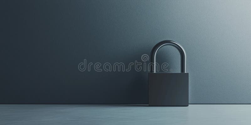 Minimalist Padlock Against Dark Textured Wall Representing Security and ...