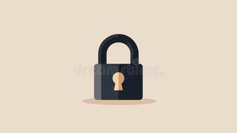 Minimalist Padlock Illustration Representing Privacy and Security in ...