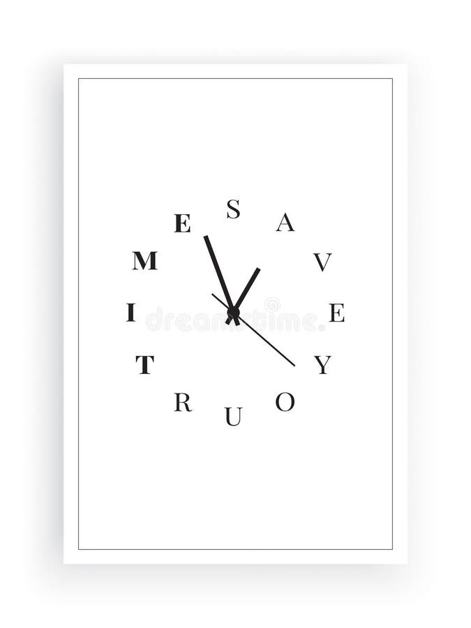 Wall Clock Design,Save Your Time, Vector, Wording Design, Lettering ...