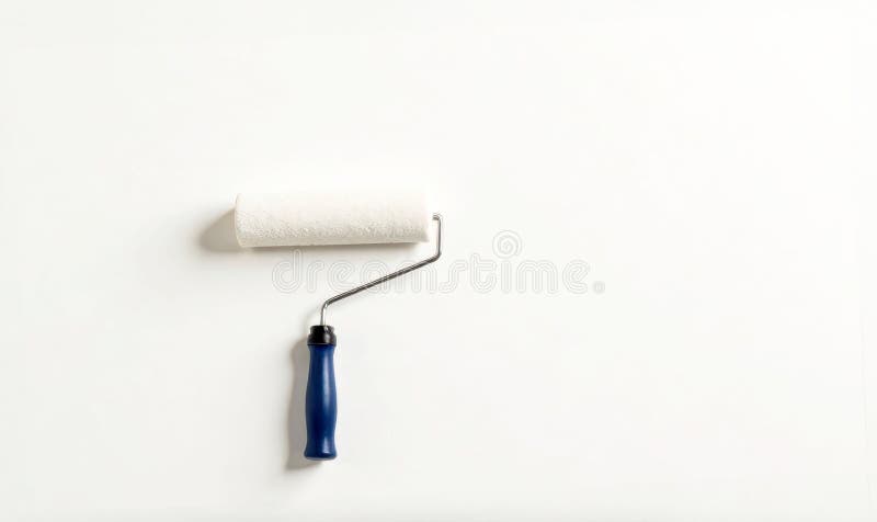 Minimalist Paint Roller on White Background for Home Renovation and Diy ...