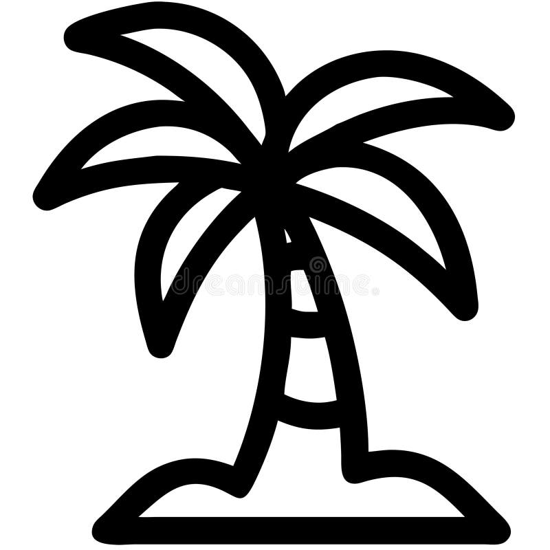Minimalist Palm Tree Outline Vector Art for Nature Illustrations and ...