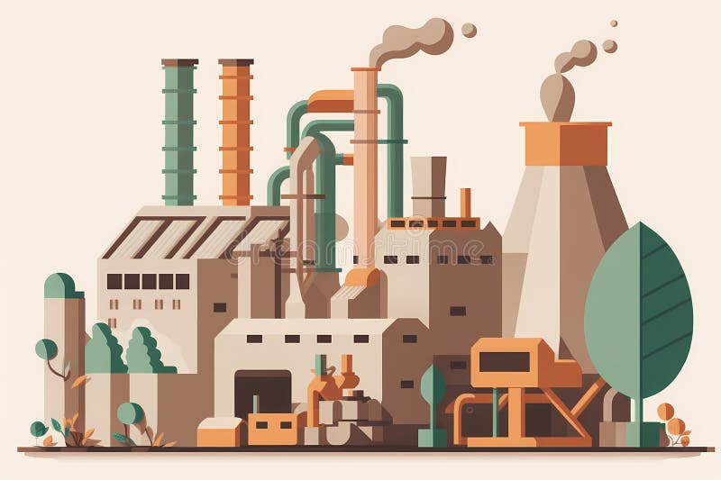 Paper factory stock vector. Illustration of spruce, roll - 268570806