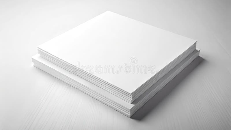 Minimalist A4 Paper Stack Mockup Blank White Sheets on Transparent ...