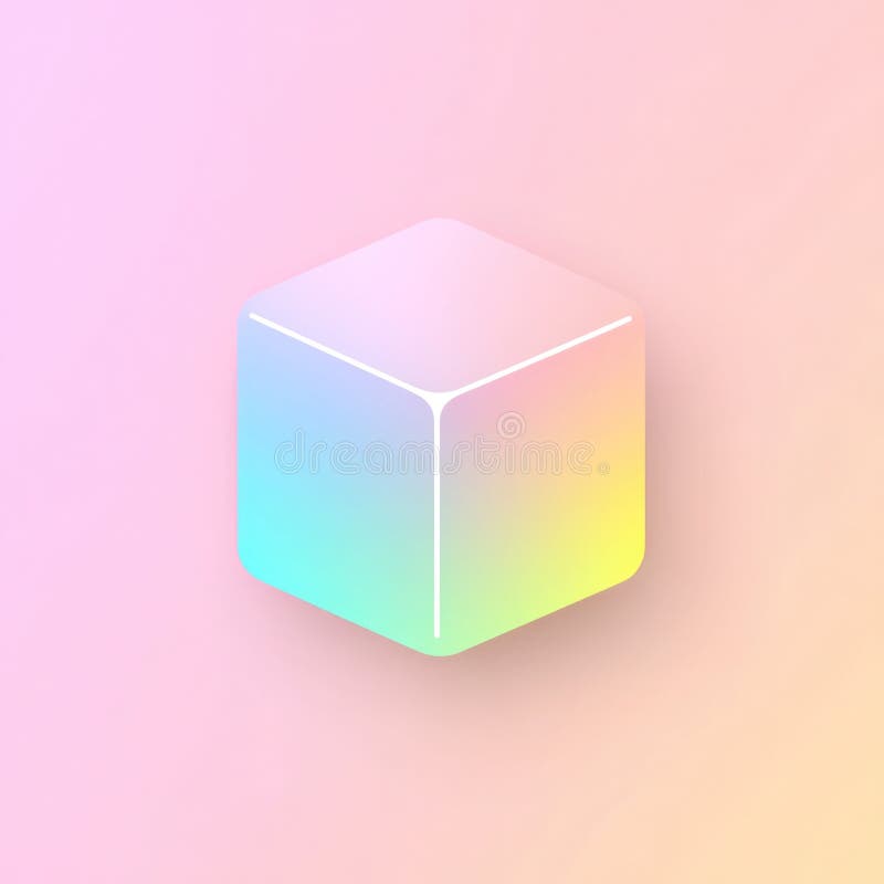 Minimalist Pastel Cube Icon Stock Illustration - Illustration of soft, square: 356957092