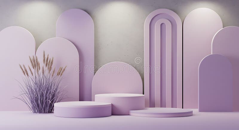 Lavender Aesthetic Product Display Stock Photo - Image of arch ...