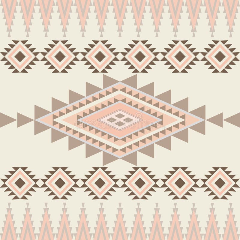 Minimalist Pastel Geometric Tribal Pattern with Diamond and Triangle ...