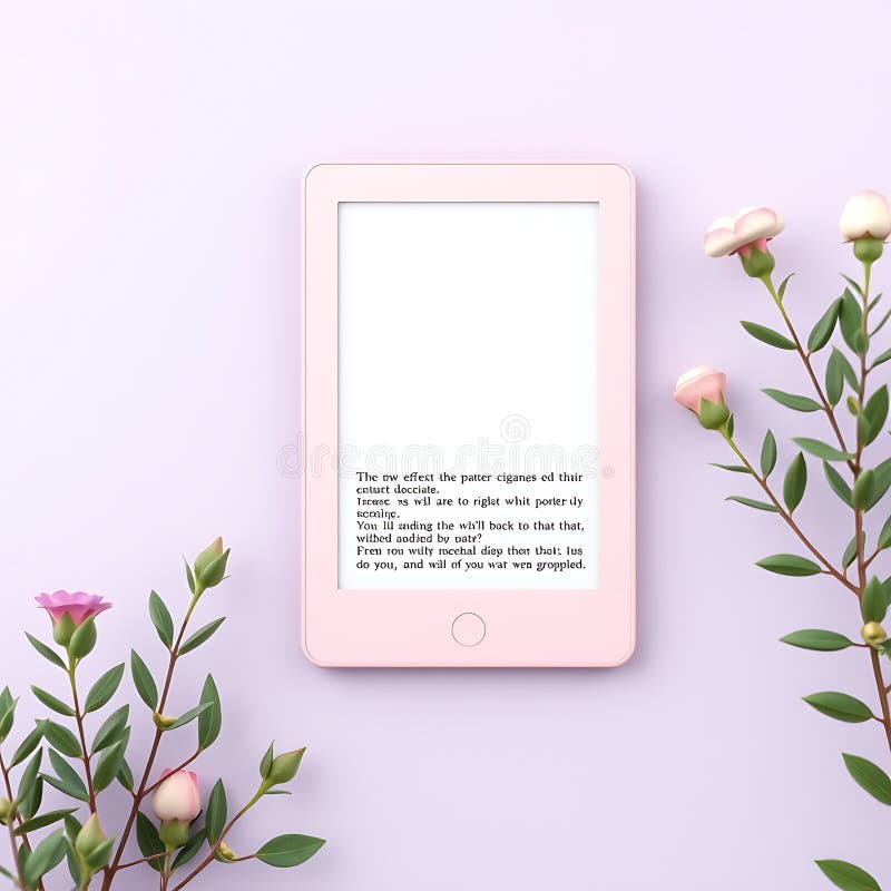 A Minimalist Pastel Pink E Reader with a Glare Free Screen on a Soft ...
