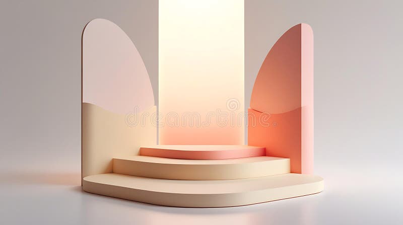 Minimalist Pastel Product Display Podium for Modern Brand Stock ...