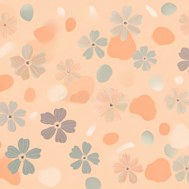 A Minimalist Pattern of Abstract Flower Shapes, Scattered Across a ...