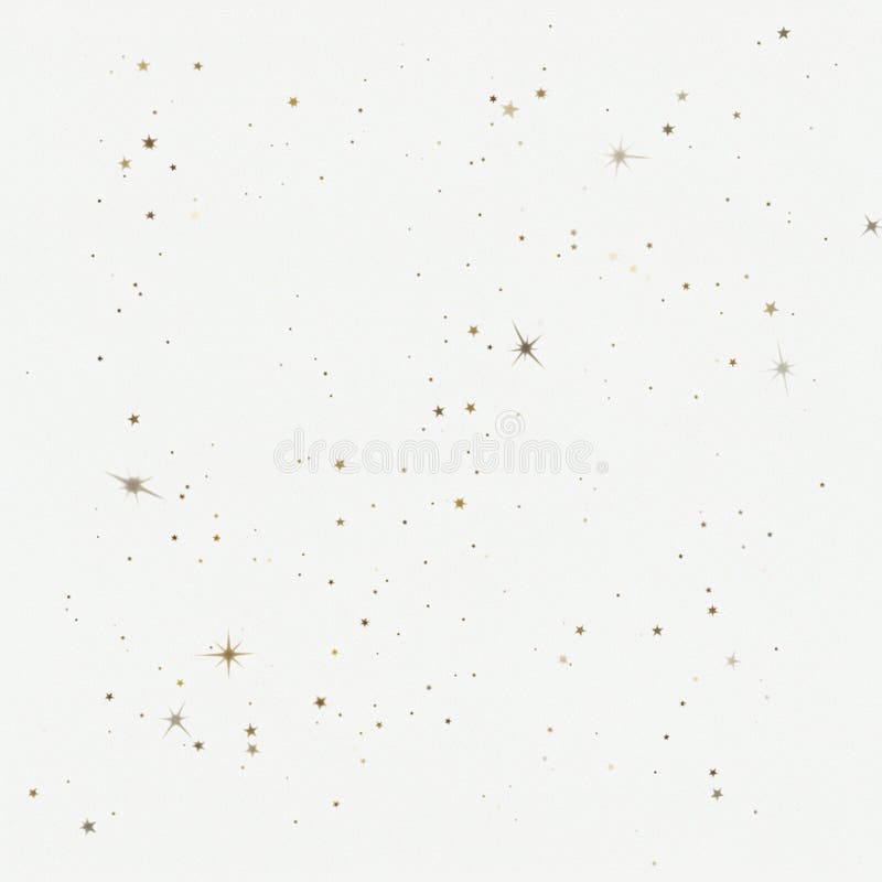 A Minimalist Pattern of Scattered, Small Gold Stars on a Light ...
