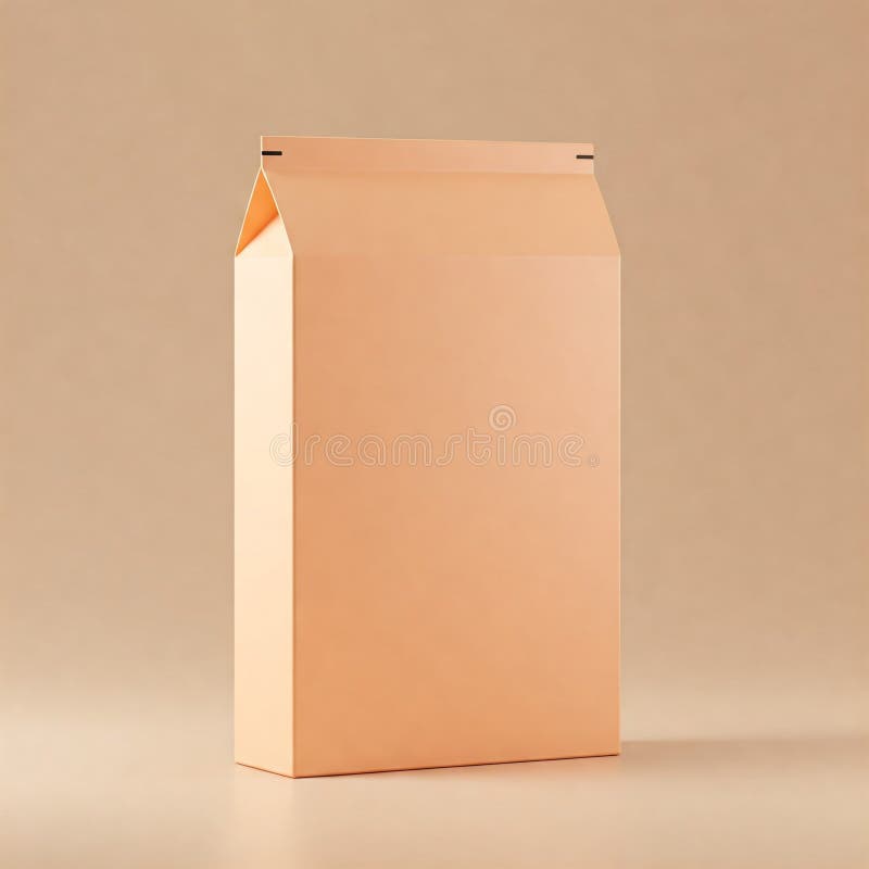 Minimalist Peach Paper Bag Matching Surface (Generated with AI) Stock ...