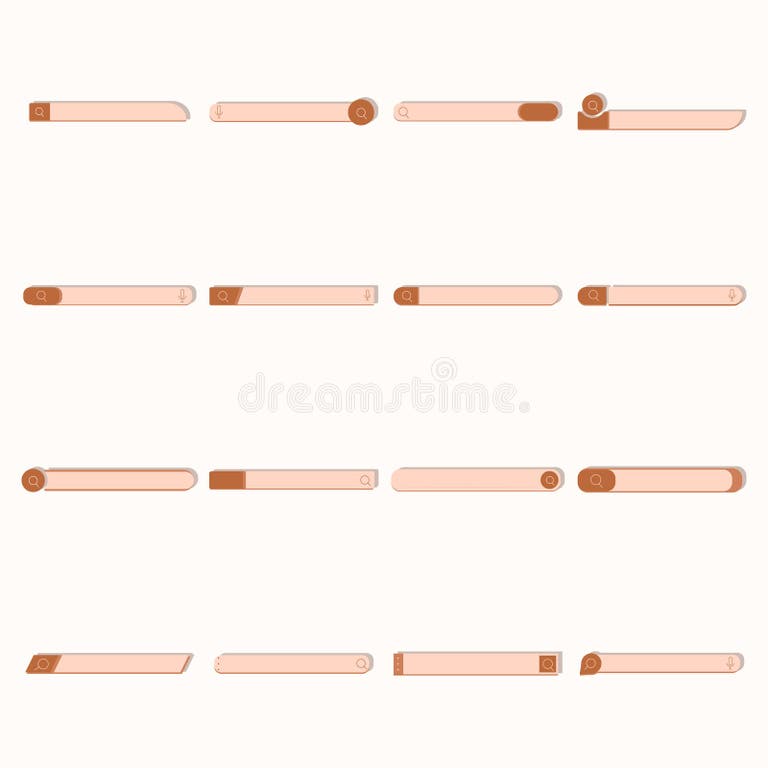 Minimalist Peach Search Bar Interface Stock Illustration - Illustration ...