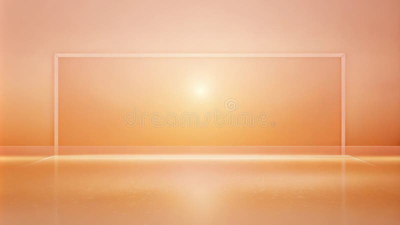 Minimalist Peach-toned Room with a Translucent Rectangular Frame ...