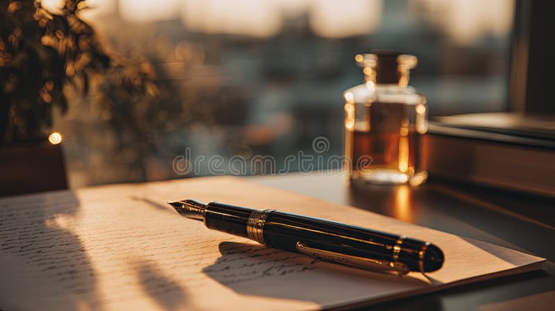 Minimalist Pen and Paper Composition for Writing Stock Image - Image of ...