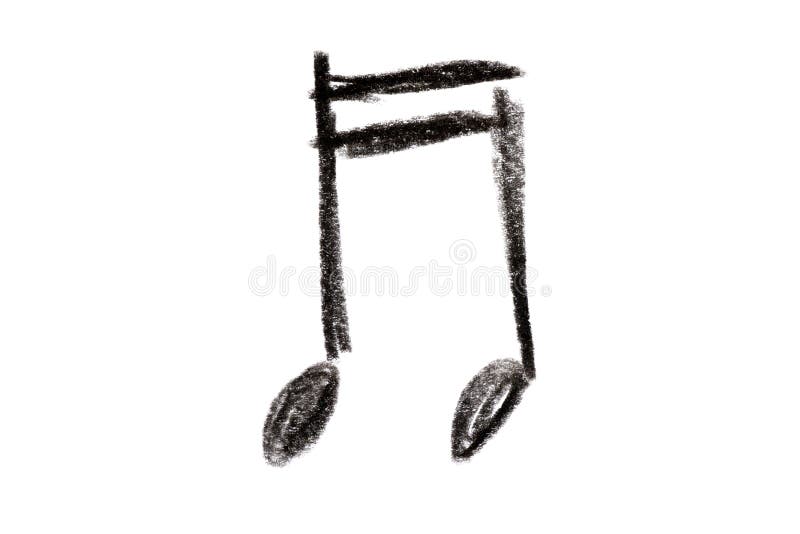 A Minimalist Pencil Sketch of Musical Notes Isolated on a White ...