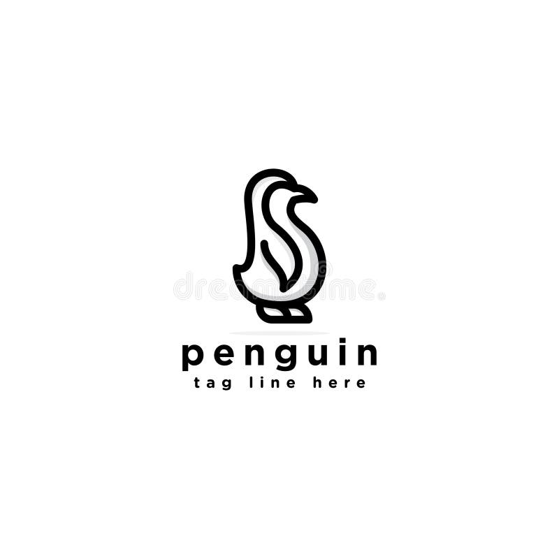 Minimalist Penguin Logo Design, Penguin Logo Line Simple Vector Icon ...