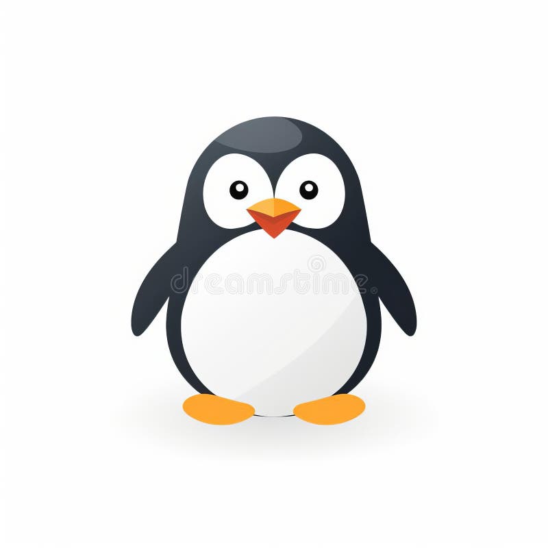 Minimalist Penguin Vector Illustration for Flat Designs Stock ...