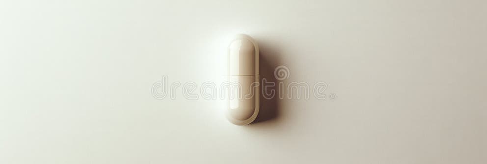 Minimalist Perspective of a Single Capsule on a White Background ...