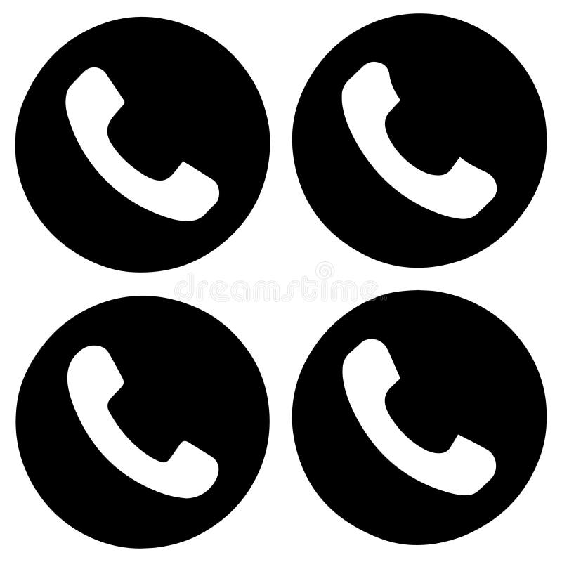Minimalist Phone Sign with Black Circle for App and UI Design Stock ...