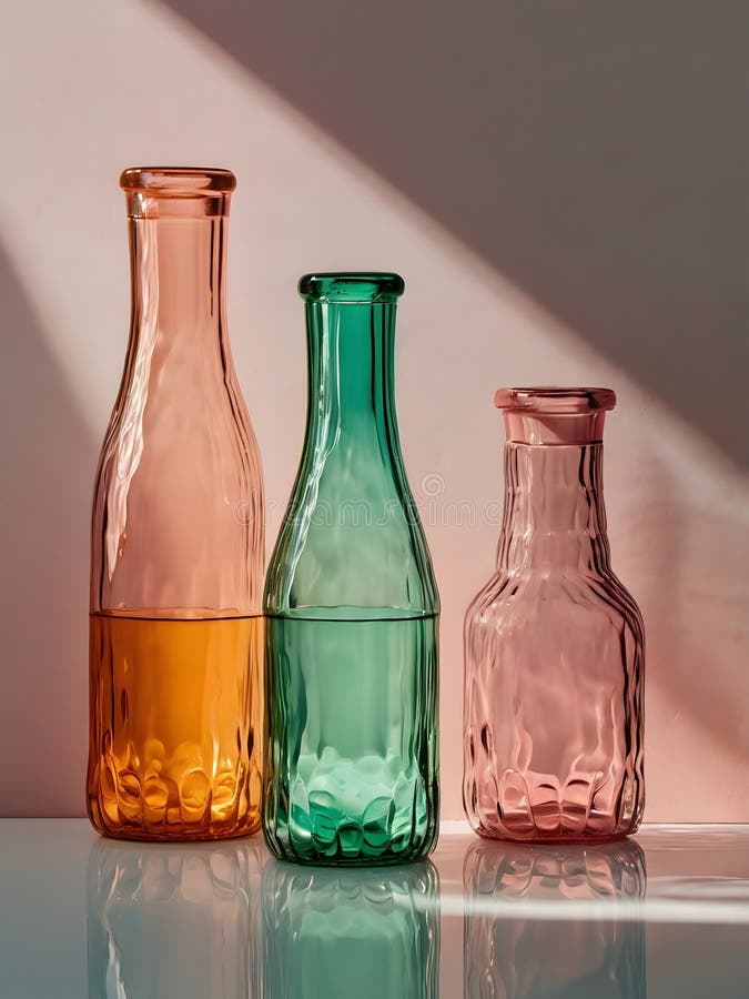 Minimalist Photo of Kitchen Glass Bottles with Captivating Rainbow ...