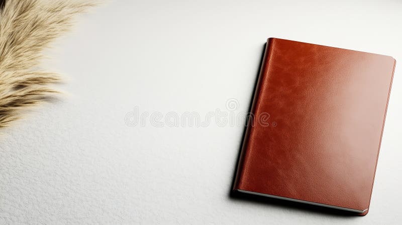 Minimalist Photo of a Leather Bound Notebook Mockup with High Quality ...