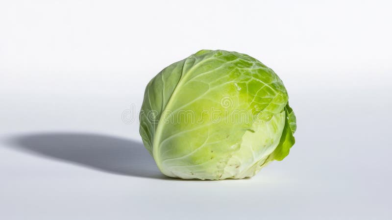 Minimalist Photo of a Simple Whole Cabbage Casting a Soft Shadow, Clean ...
