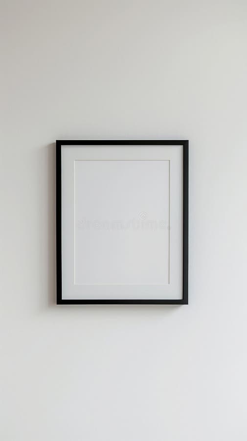 Black Frame Solid White Background Plain Wall Modern Minimalist ...