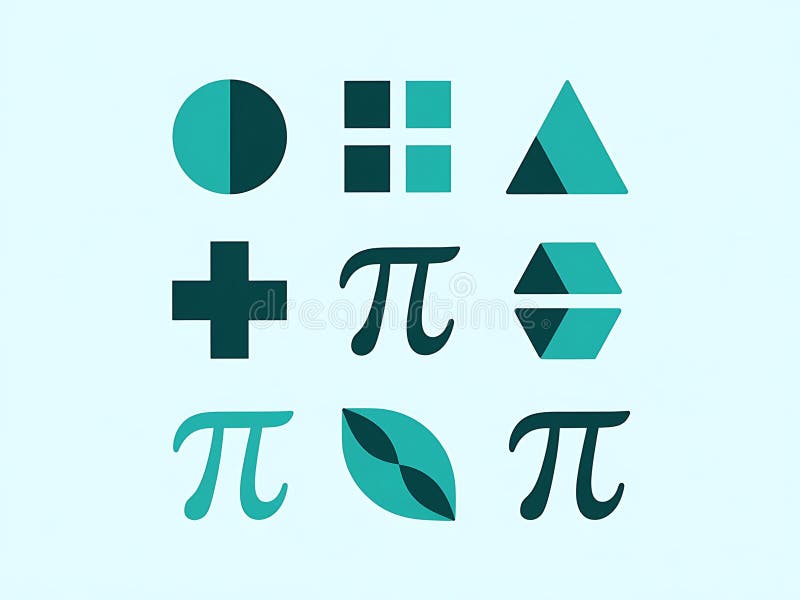 Minimalist Pi Day Icon Set with Different Math Symbols and Numbers ... Minimalist Pi Day Icon Set with Different Math Symbols and Numbers ...