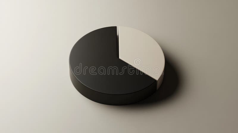 A Minimalist Pie Chart Design Featuring Black and White Segments As a ...