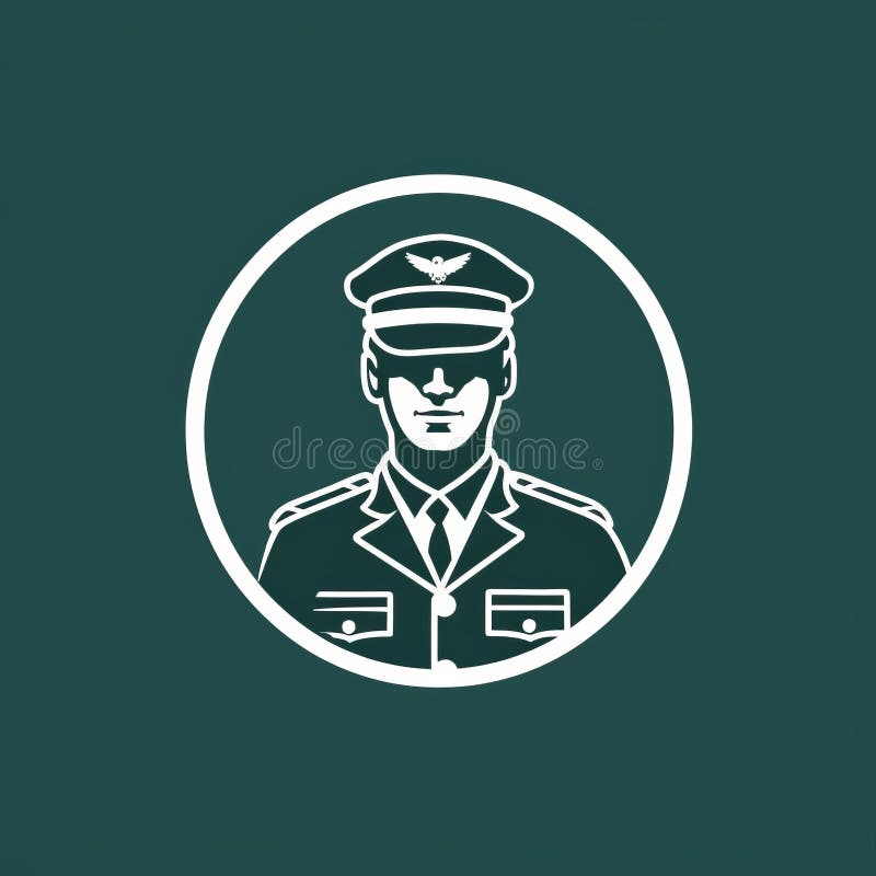 Minimalist Pilot Icon in Realist Style Stock Illustration ...