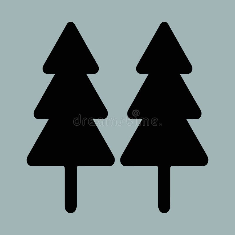 Minimalist Pine Tree Forest Silhouette Stock Vector - Illustration of ...