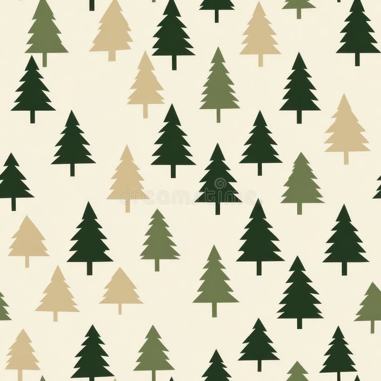 Minimalist Pine Tree Pattern - Seamless Retro-Inspired Nature Design ...