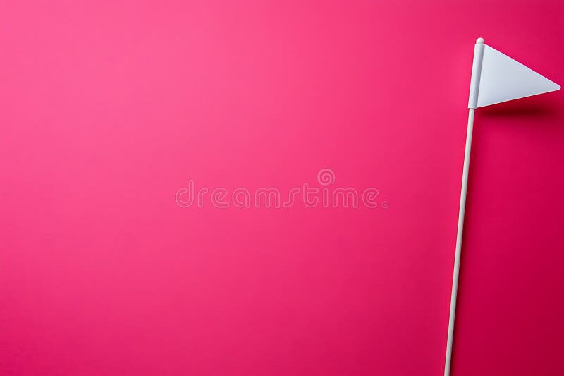 Minimalist Pink Background with a Small White Flag a Simple Clean Image ...