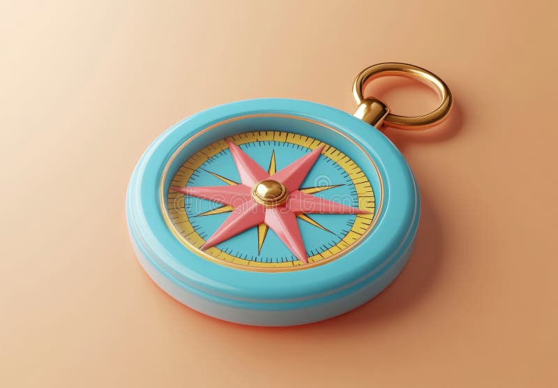 A Minimalist Pink Compass Set Against a Pastel Background Represents ...