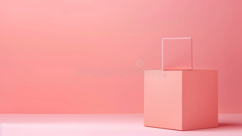 Minimalist Pink Cube Display Stock Photo - Image of pastel, cubes ...