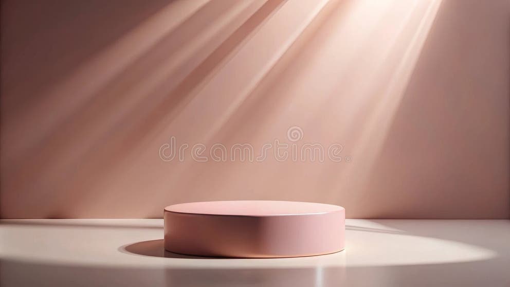 A Minimalist Pink Cylindrical Display Platform with Soft Lighting ...