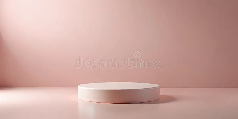 Minimalist Pink Cylindrical Pedestal Display on a Smooth Surface ...