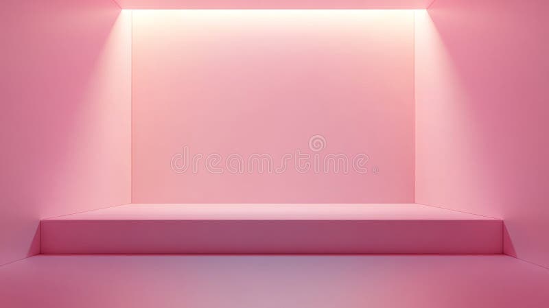 Minimalist Pink Display Space with Soft Lighting and Clean Lines Stock ...