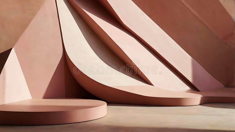 Minimalist Pink Geometric Display Platform Background Stock ...